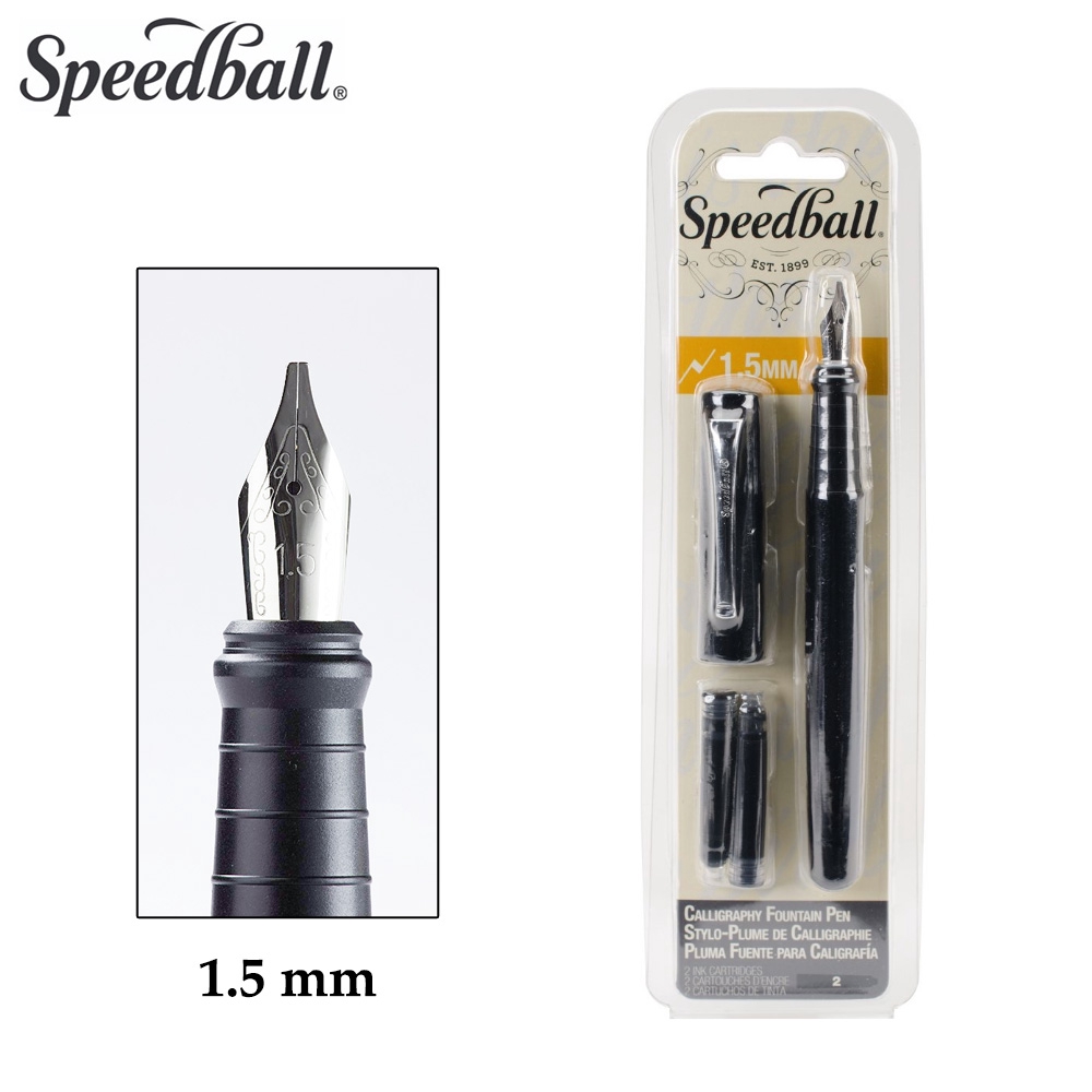 Jual Speedball Calligraphy Fountain Pen 1.5mm - Black Ink | Shopee ...