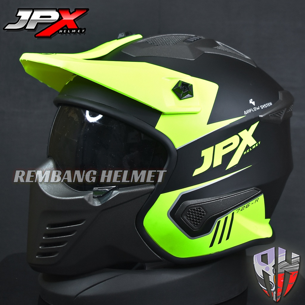 Jual HELM JPX MX 726 - R SOLID BLACK DOFF, HELM JPX MX 726 - R SOLID HALF FACE / FULL FACE ...