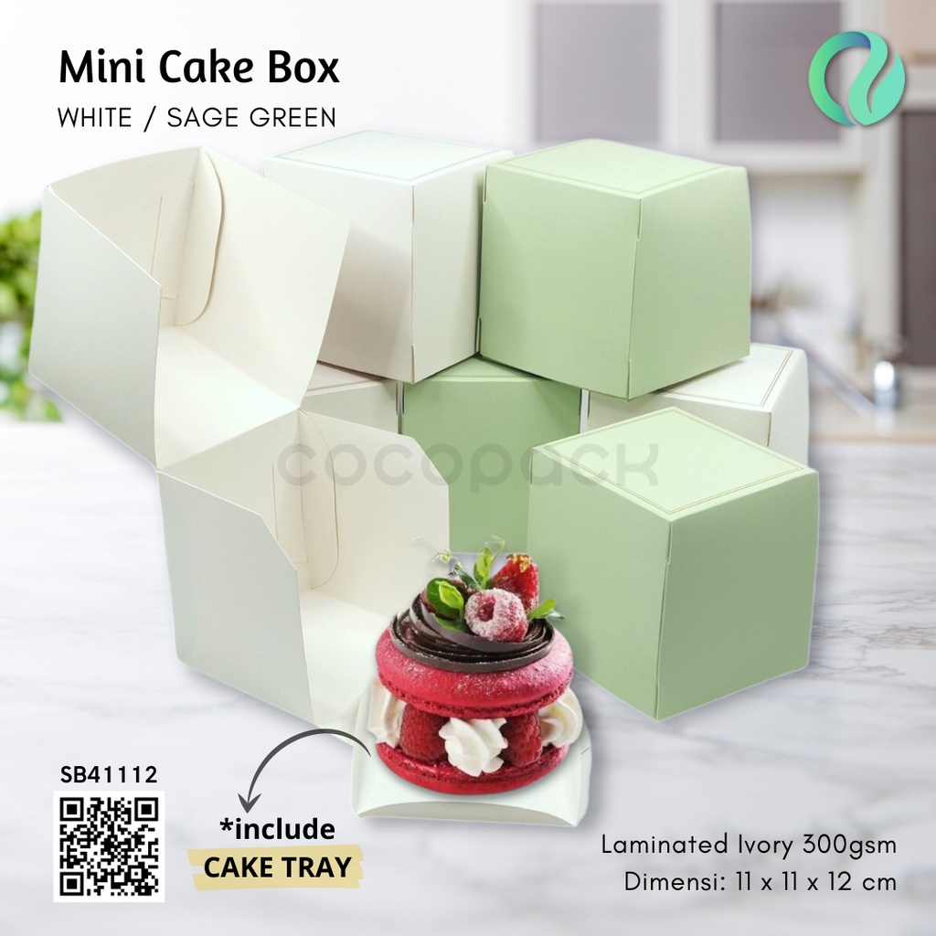 Jual (10 PCS) Mini Cake Box include Cake Tray Laminasi | Shopee Indonesia