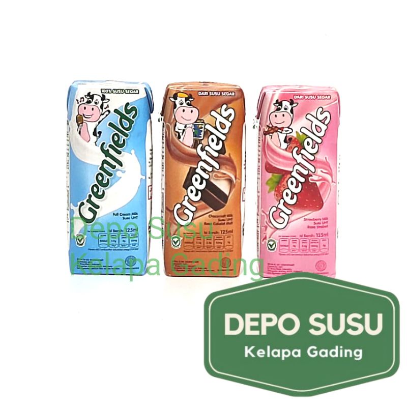 Jual Susu Greenfields UHT 125 ml Full Cream Coklat Strawberry Milk | Greenfield 125ml Choco Malt ...