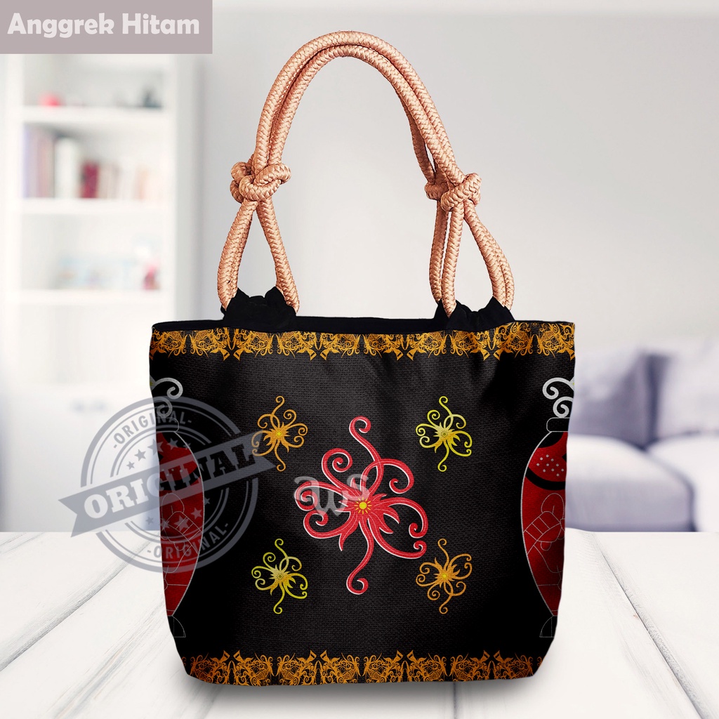 Jual Tas motif kalimantan dayak borneo Balanga Anggrek Hitam Khas Batik ...