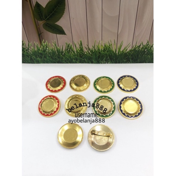 Jual Pin bulat KEMBANG 3,5cm tumpuk model polos II peniti warna/ni ...