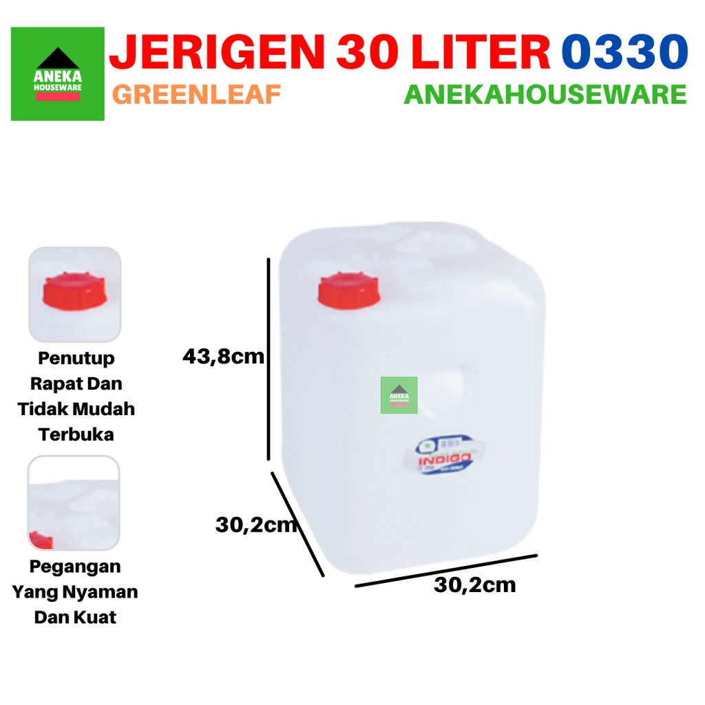Jual Jerigen Segi Indigo 30 Liter 0330 Green Leaf | Shopee Indonesia