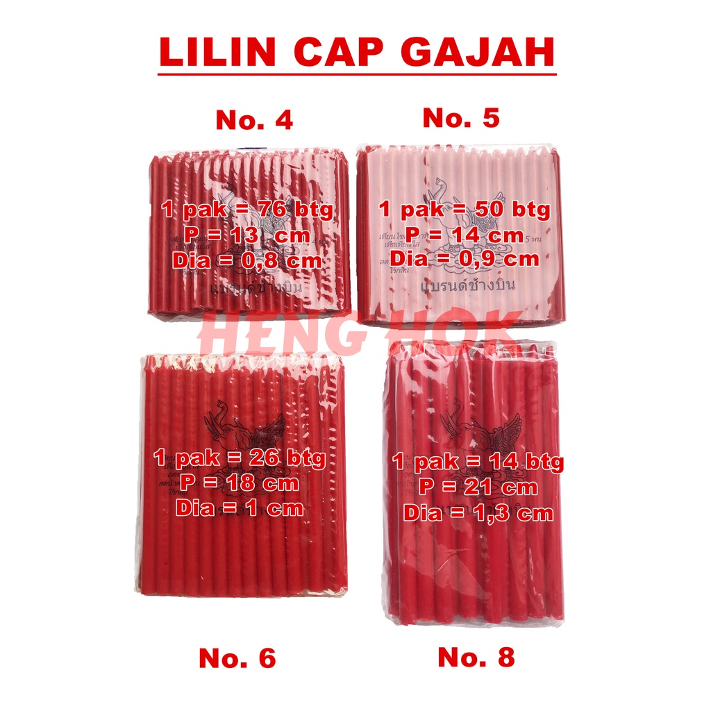 Jual LILIN MERAH SEMBAHYANG / LILIN GAJAH TERBANG IMPORT THAILAND ...