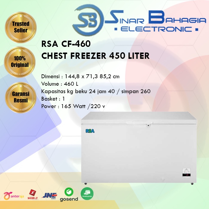 Jual RSA CF-460 CHEST FREEZER 450 LITER (NEW) ( KHUSUS BANDUNG ...