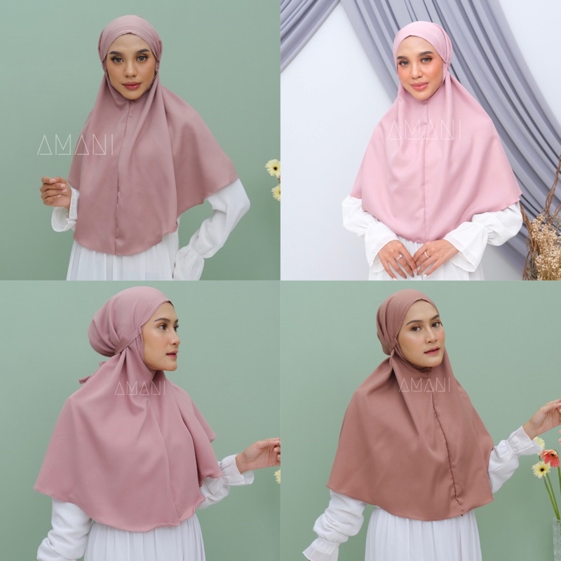 Jual (New) Bergo Instant Amani - Jilbab Hijab Instan Warna Nude Mocca Dove Cream Pink Salem Milo ...