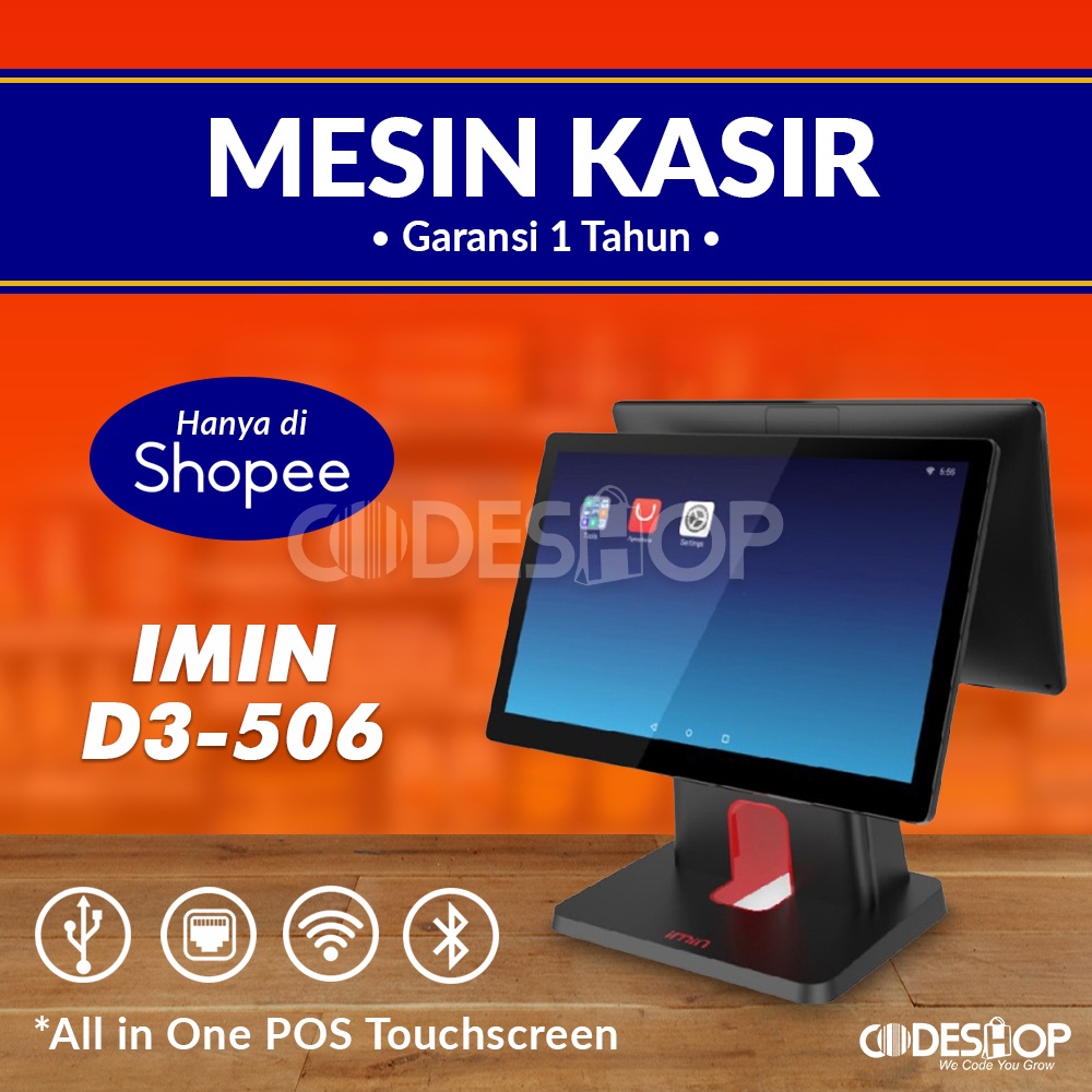 Jual Mesin Kasir POS Touchscreen IMIN D3-506 Android Dual Display 4GB/16GB | Shopee Indonesia
