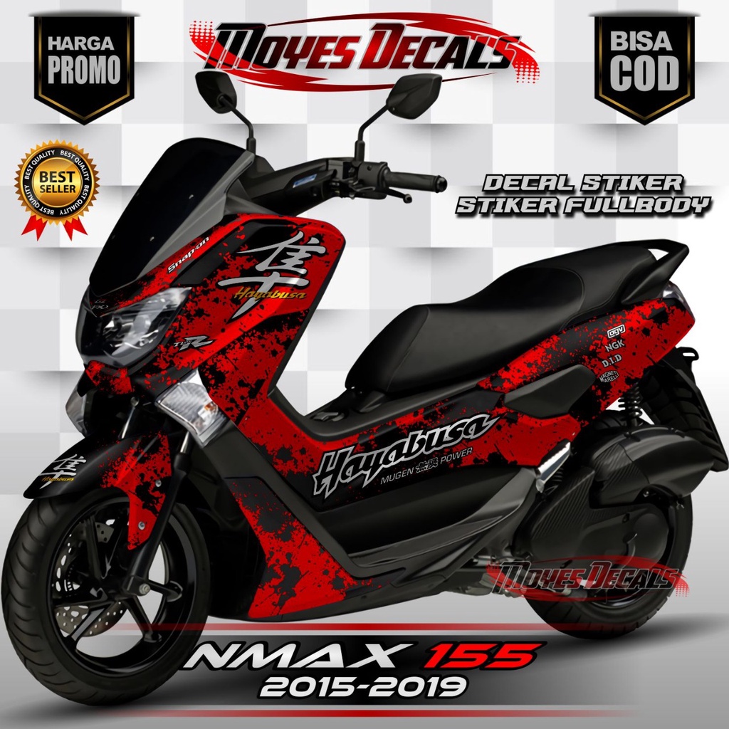 Jual Stiker Decal Motor NMAX 155 2019 Full - Body Hayabusa biru Merah ...