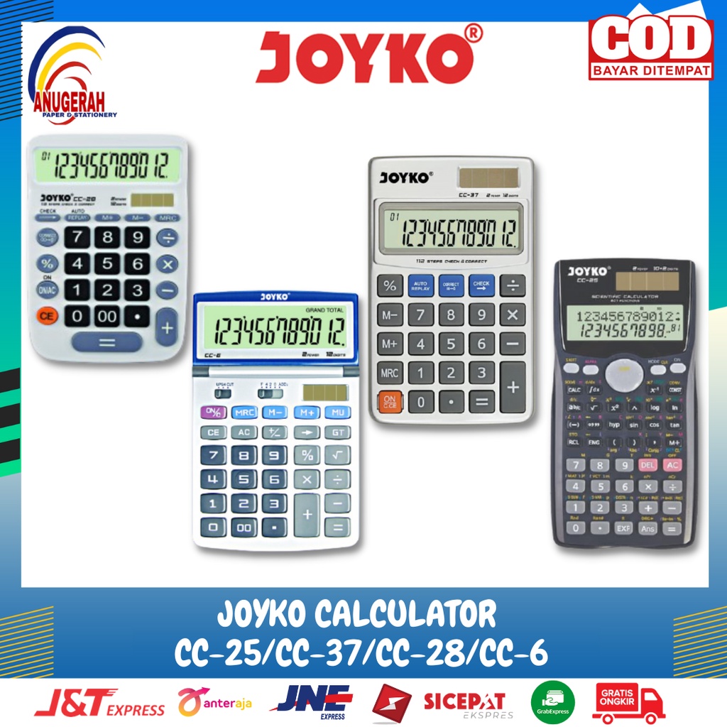 Jual JOYKO CALCULATOR CC-25/CC-37/CC-28/CC-6 Original Joyko (PCS ...