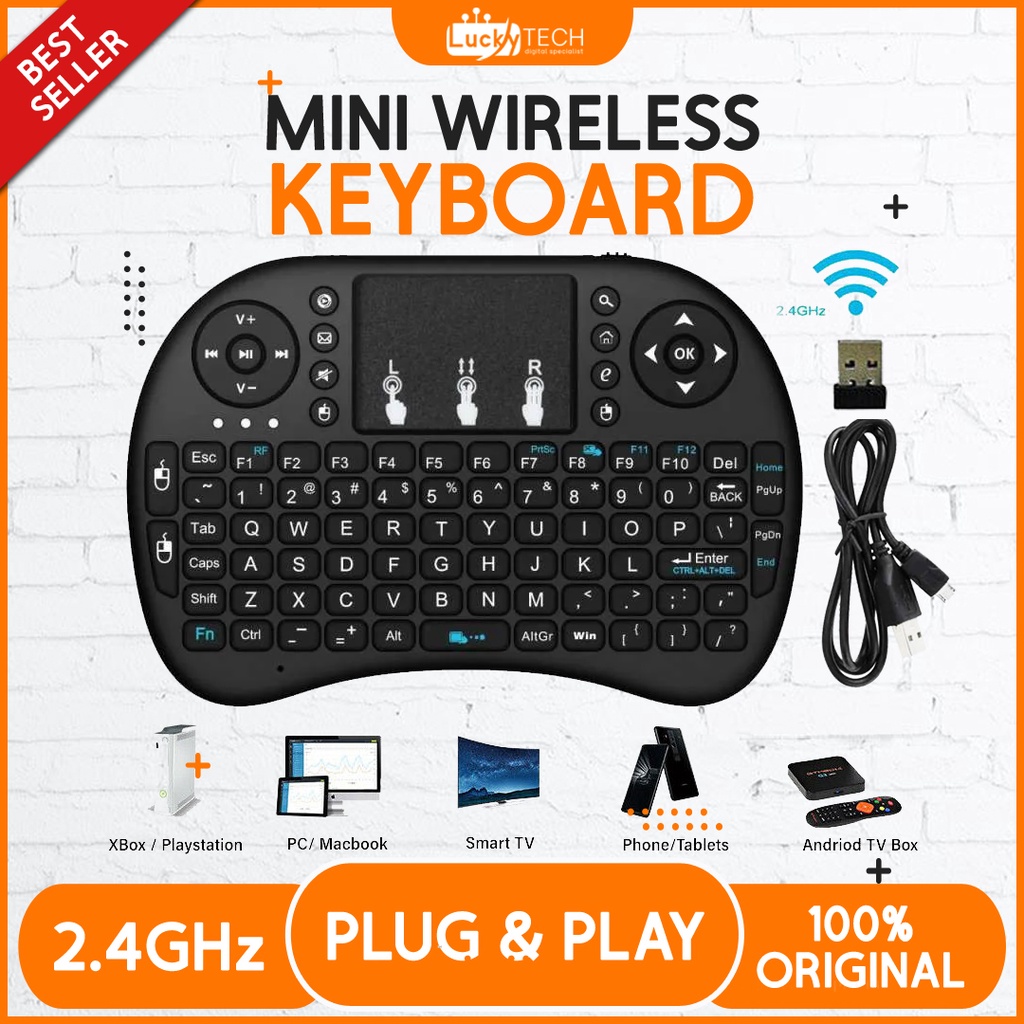 Jual Mini Keyboard Wireless i8 2.4G Handheld Keyboard Untuk PC Android ...