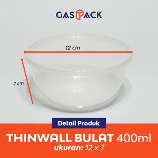 Jual Kotak Makan Plastik / Thinwall / Food Container - Bulat 400ml ...