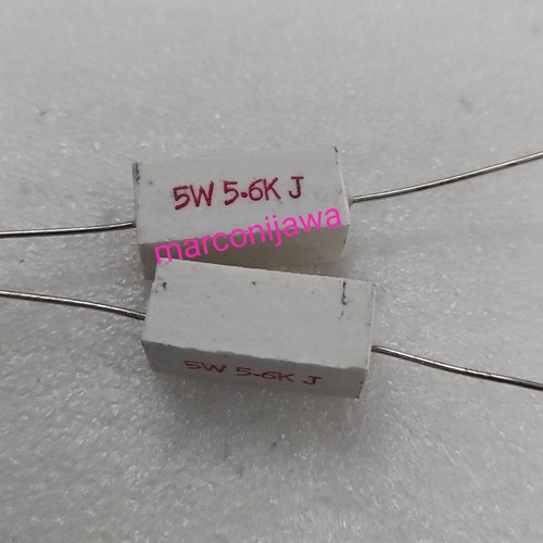 Jual mj1399 Resistor 5K6 ohm 5wat putih asli | Shopee Indonesia