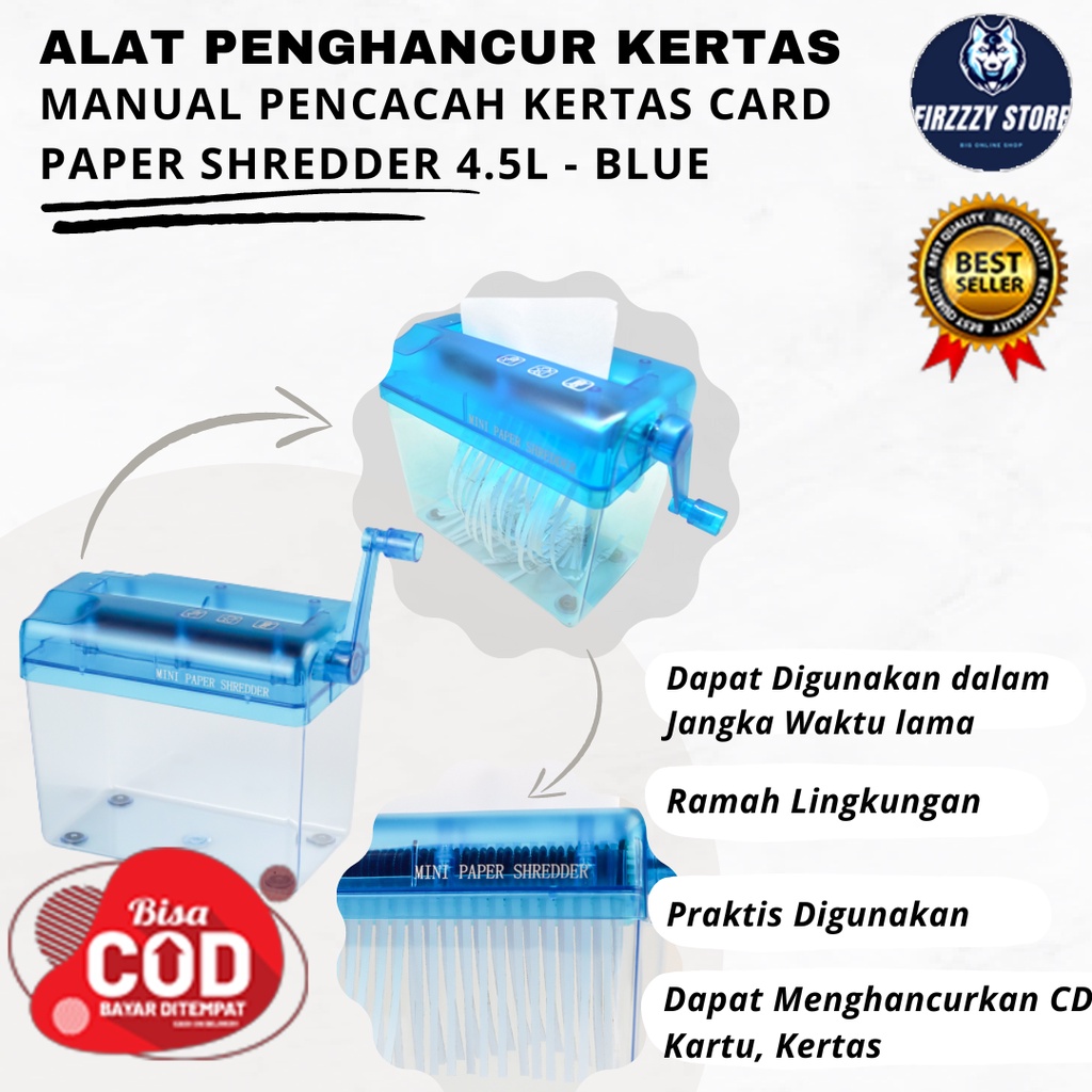 Jual Alat Penghancur Kertas Manual / Pencacah kertas Card Paper ...