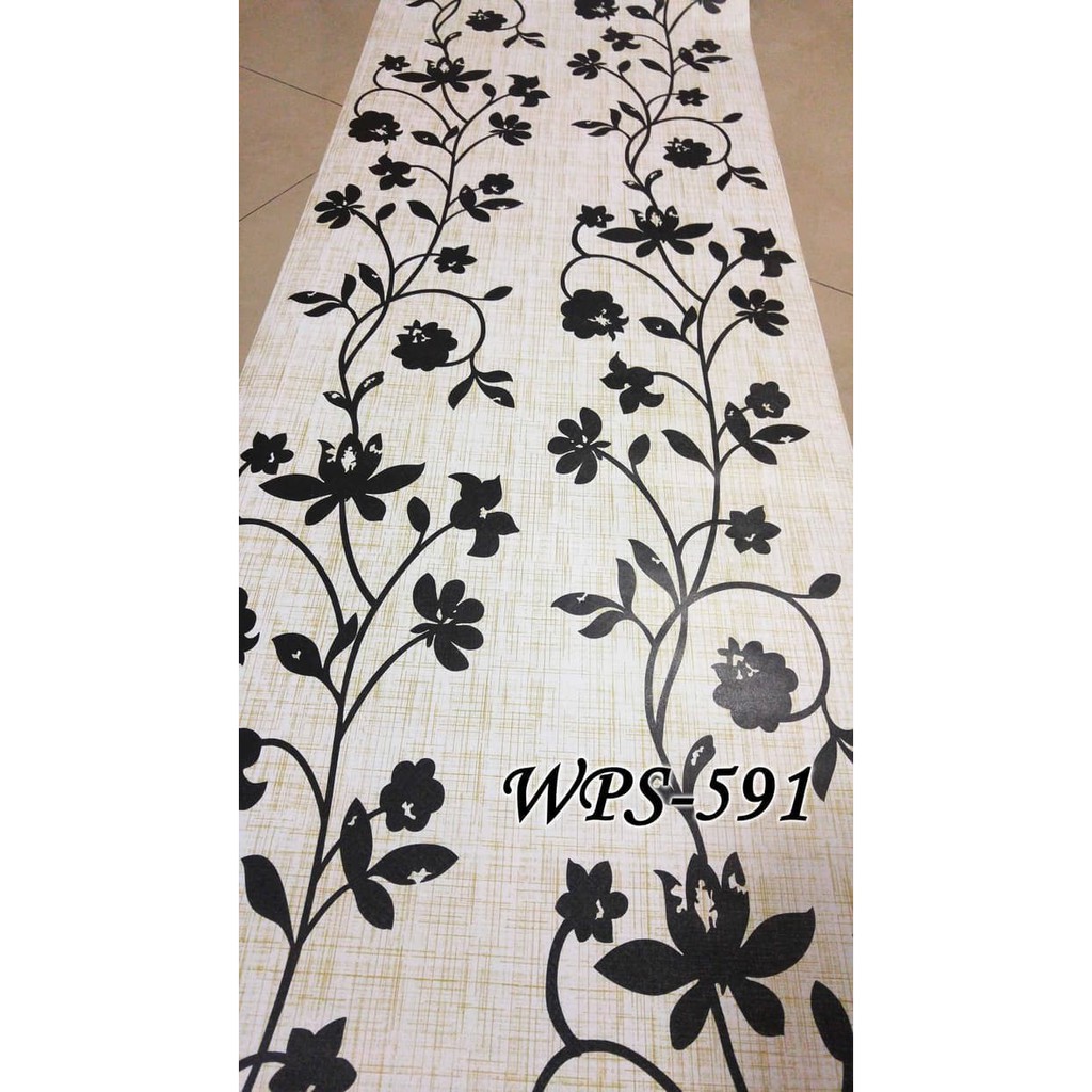 Jual Wallpaper Dinding Black Flower Vector ratudinding Stiker Dekorasi ...