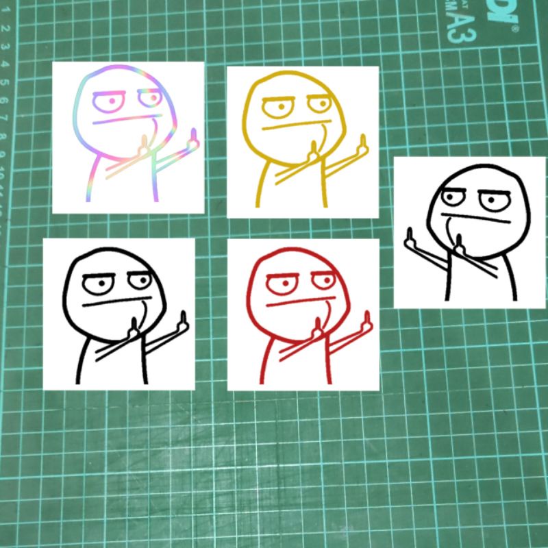 Jual STICKER MIDDLE FINGER FUCEK CARTOON PUCEK LUCU MOBIL LEPTOP MOTOR ...