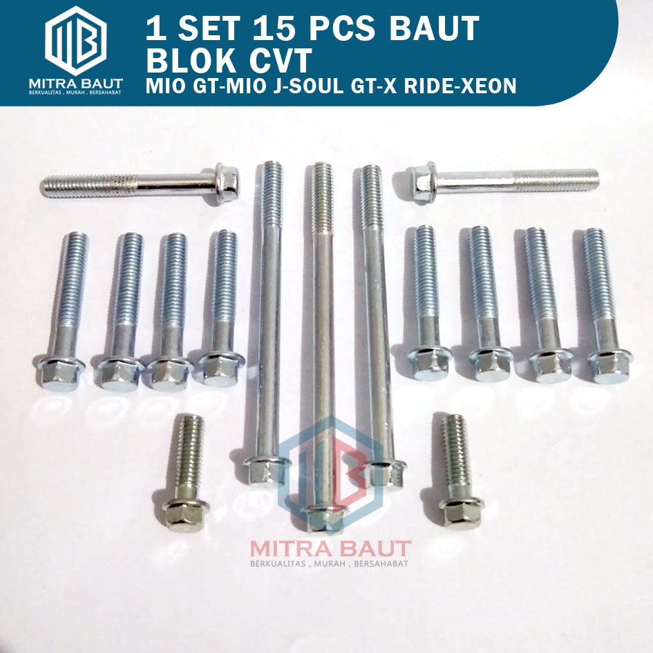 Jual [ 1 Set 15 Pcs Baut ] Baut Block Cvt Yamaha/Matic/Matik/Blok Cvt ...
