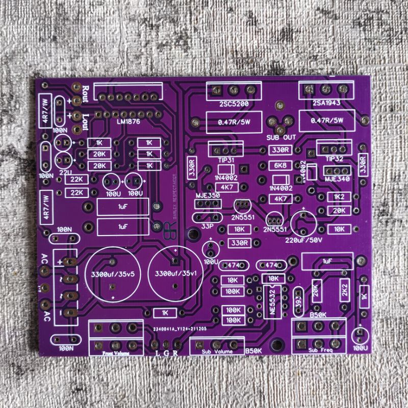 Jual PCB 2.1 Amplifier LM 1876 dan C5200 Ungu | Shopee Indonesia