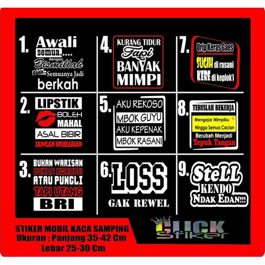 Jual Cutting sticker lucu untuk kaca mobil kata Jual Cutting sticker lucu untuk kaca mobil kata
