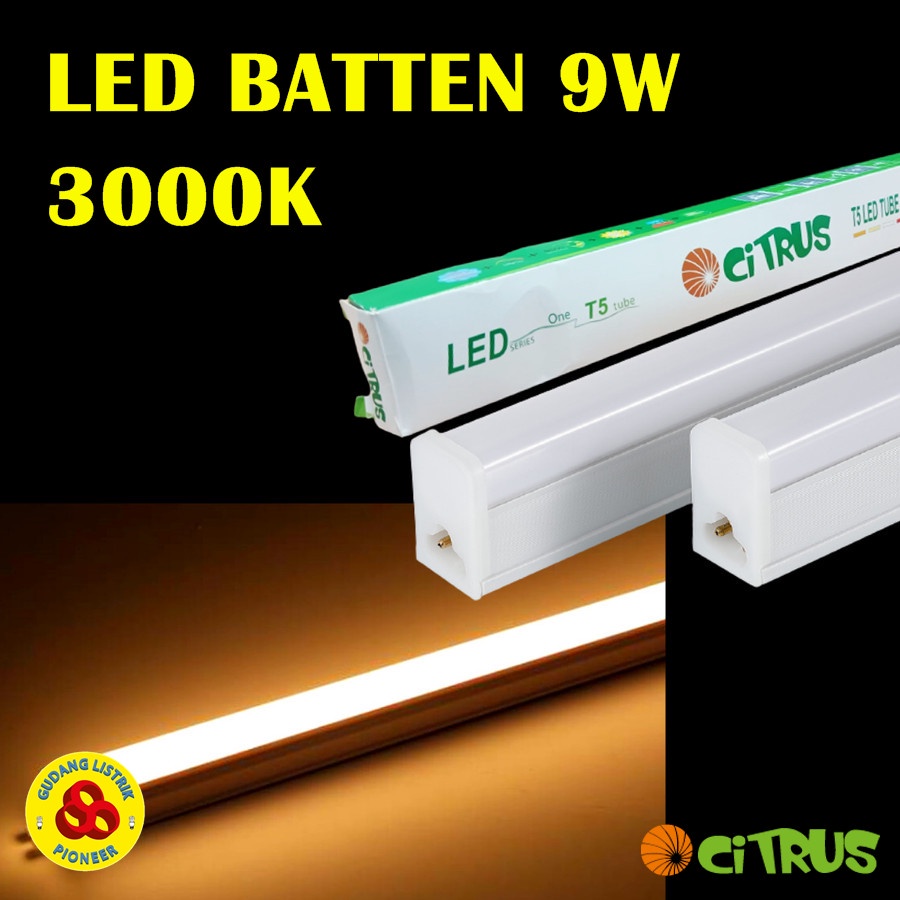 Jual Citrus Lampu LED T5 Batten 9W 600mm Kuning LED Tube 9 Watt 3000K ...