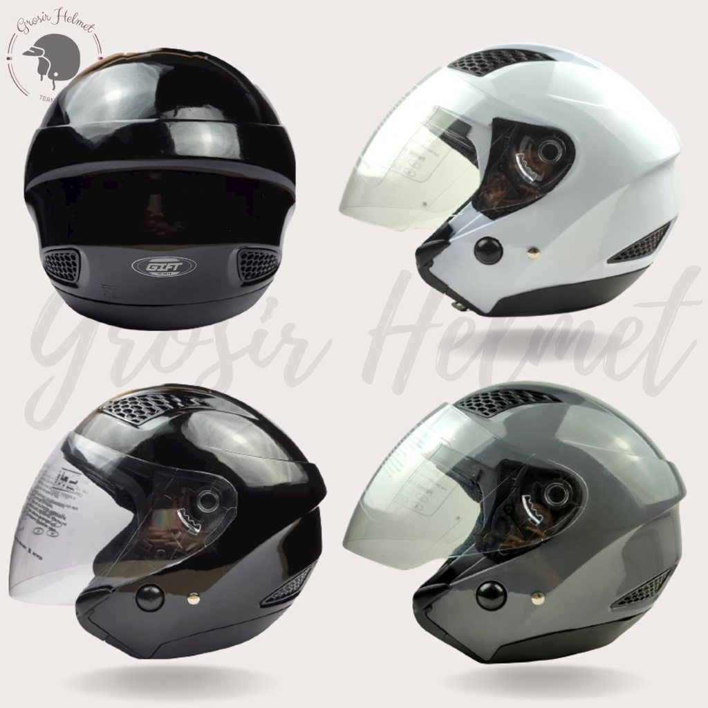Jual Helm Half face Helm Dewasa cewek cowok Polos SNI kaca Bening ...
