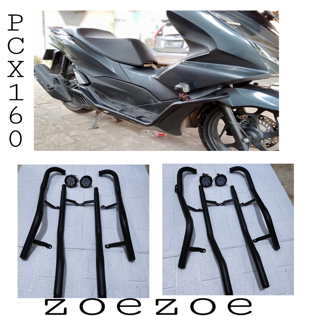 Jual Crash Bar PCX 160 Plus Lampu Sorot Tubular New PCX 160 Plus Lampu ...