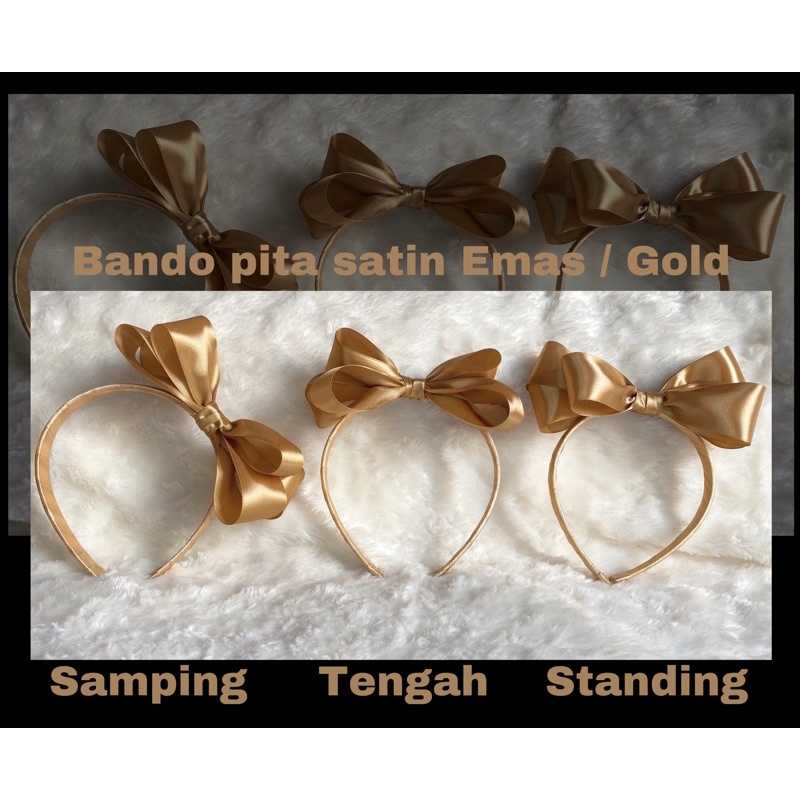 Jual Bando pita satin emas ( Gold ) / bando party / bando pesta ...
