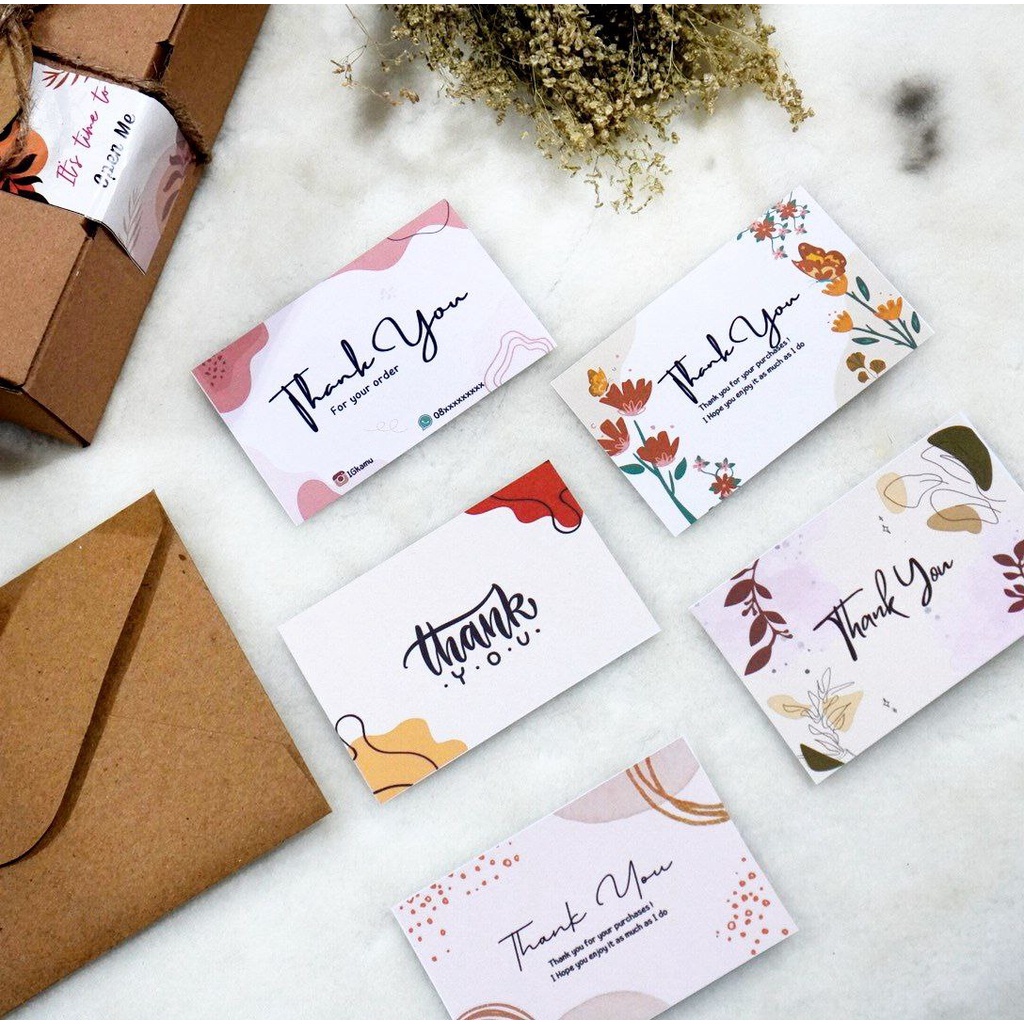 Jual thankyou card / kartu ucapan ukuran 6x9 CM / bisa CUSTOM DESIGN ...