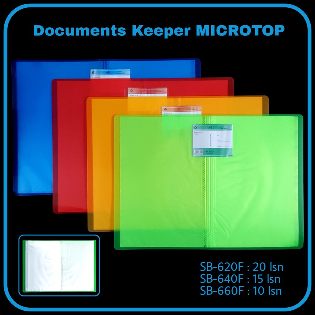 Jual MJ Dokumen Keeper MICROTOP SB-620F / Clear Folder / Map Dokumen ...