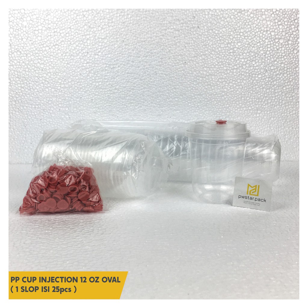 Jual GELAS CUP PP INJECTION OVAL 12 Oz 380ml ( 1 SLOP ISI 25pcs ) | Shopee Indonesia