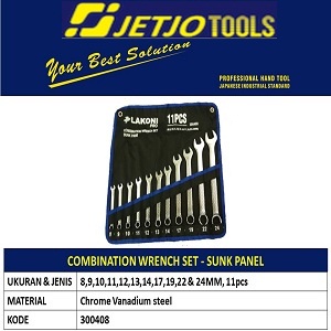 Jual Kunci Ring Pas Set 11pcs JETJO TOOLS 300408 / Combination Wrench ...