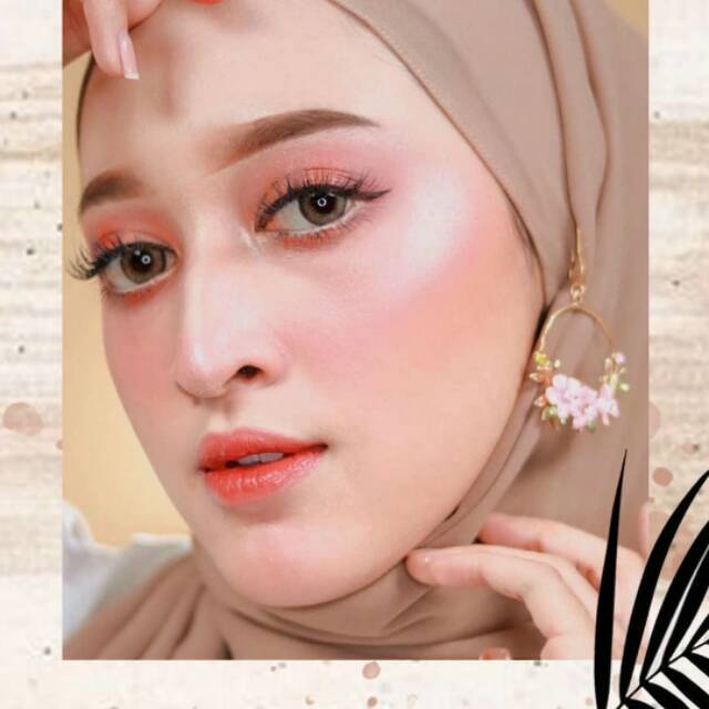 Jual Aksesoris hijab anting hijab lingkar bunga pink | Shopee Indonesia