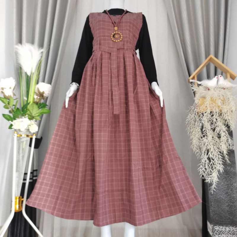 Jual gamis overall +i-nEr | Shopee Indonesia