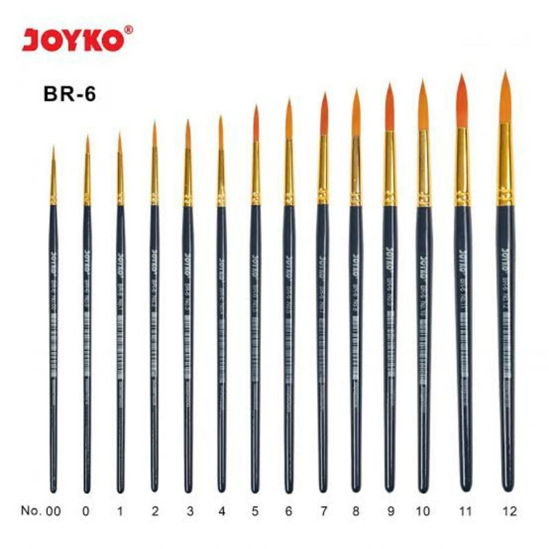 Jual JOYKO BR 6 PAINT BRUSH KUAS LUKIS RUNCING BULU KUNING | Shopee ...