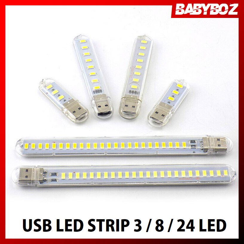 Jual BABYBOZ - LAMPU LED STRIP 3 / 8 / 24 LED LAMPU DESKTOP USB LED ...