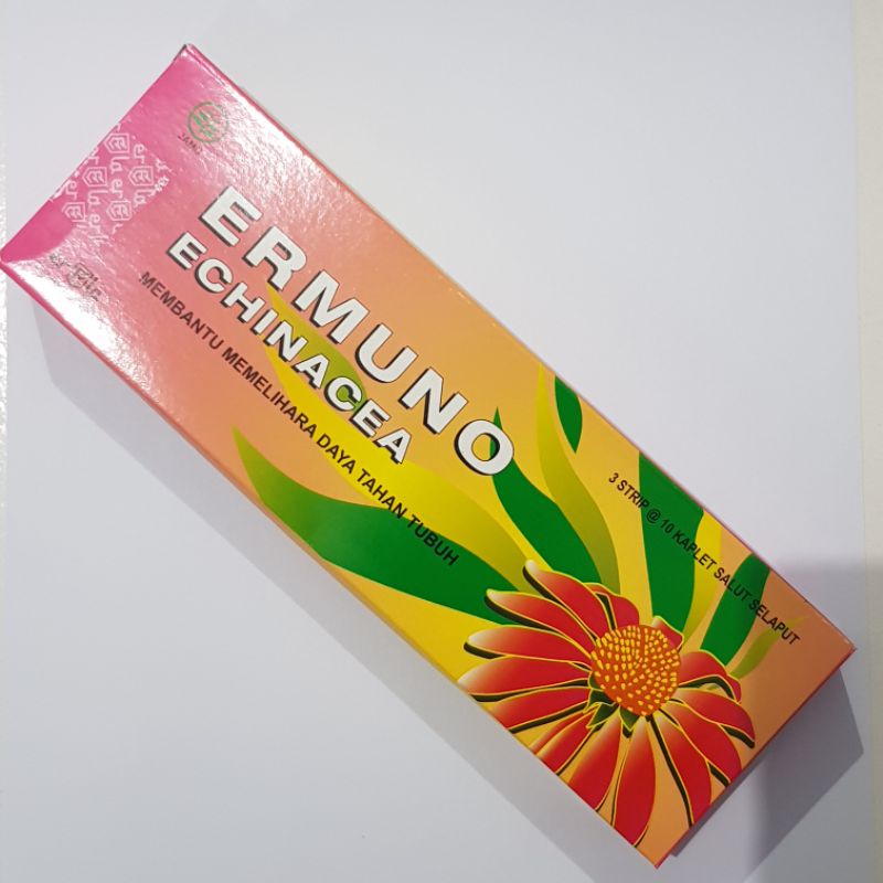 Jual ermuno isi 30 kaplet tablet echinacea suplemen daya tahan tubuh 30 ...