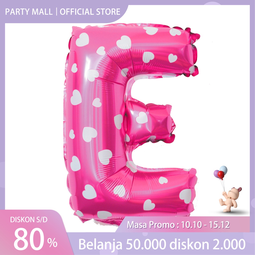 Jual Balon Foil Huruf Abjad Alphabet Pink 16 Inch 40cm A-Z Balon Foil ...