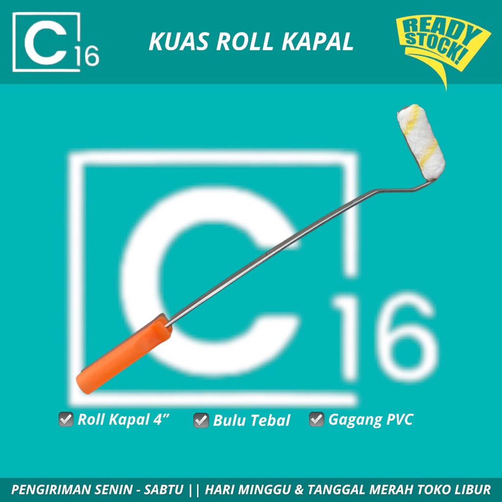 Jual Kuas Roll Cat Kapal Tangkai Kecil Roll Kapal Kecil 4" Inch 60 cm ...