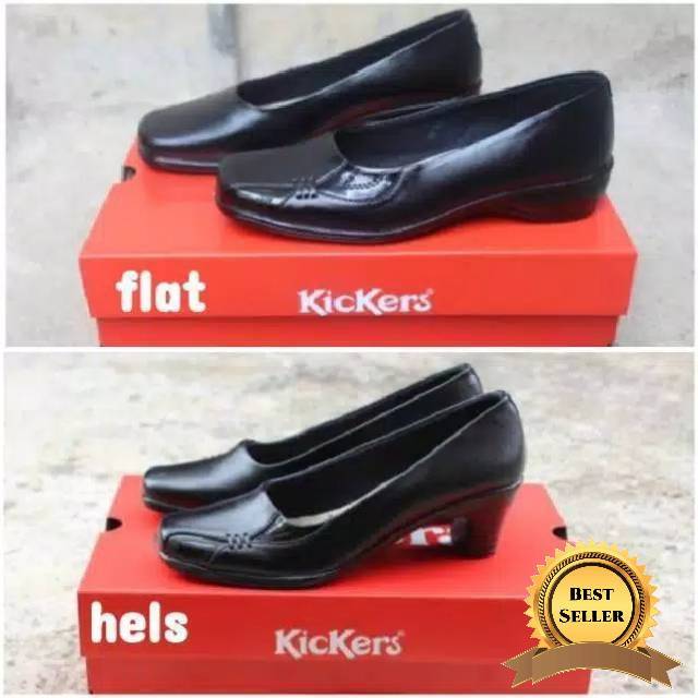 Jual Sepatu Pantofel Wanita Hitam Hak 3 cm Cewek Sekolah Kantor ...