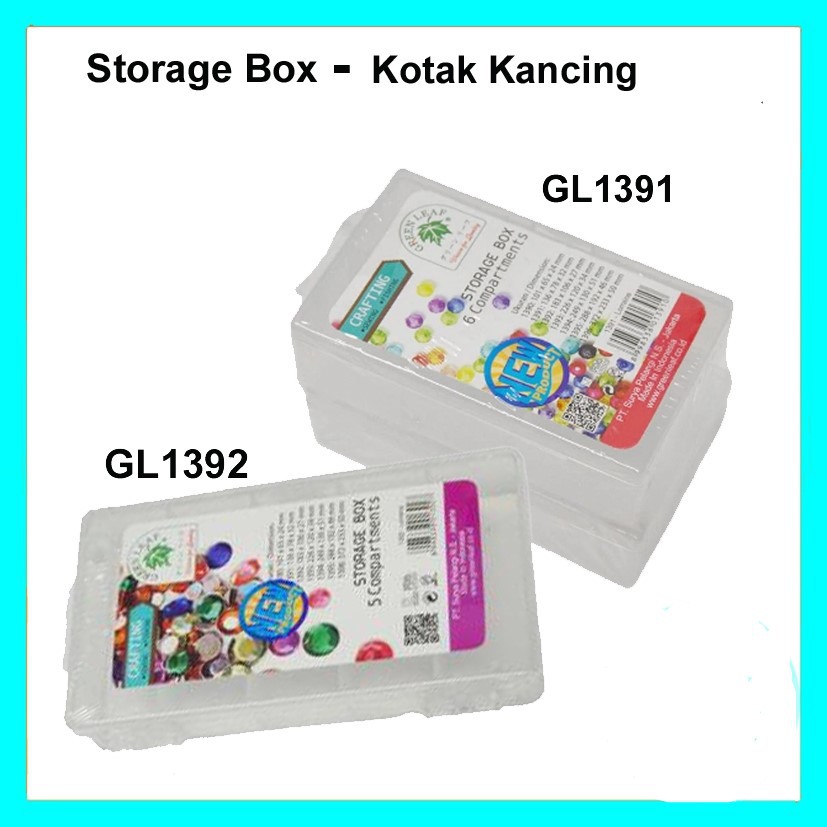 Jual Kotak Kancing Storage Box Serbaguna Kotak Obat Green Leaf 1391 / ...