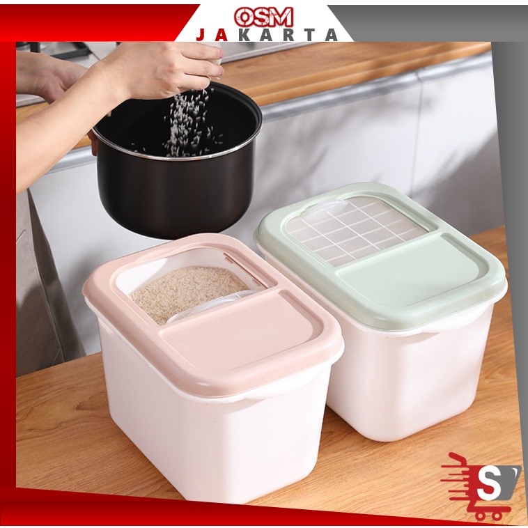 Jual OSM JKT H5440 Tempat Beras 3 Kapasitas 5 KG 7,5 KG 10 KG / Tempat Penyimpanan Beras ...