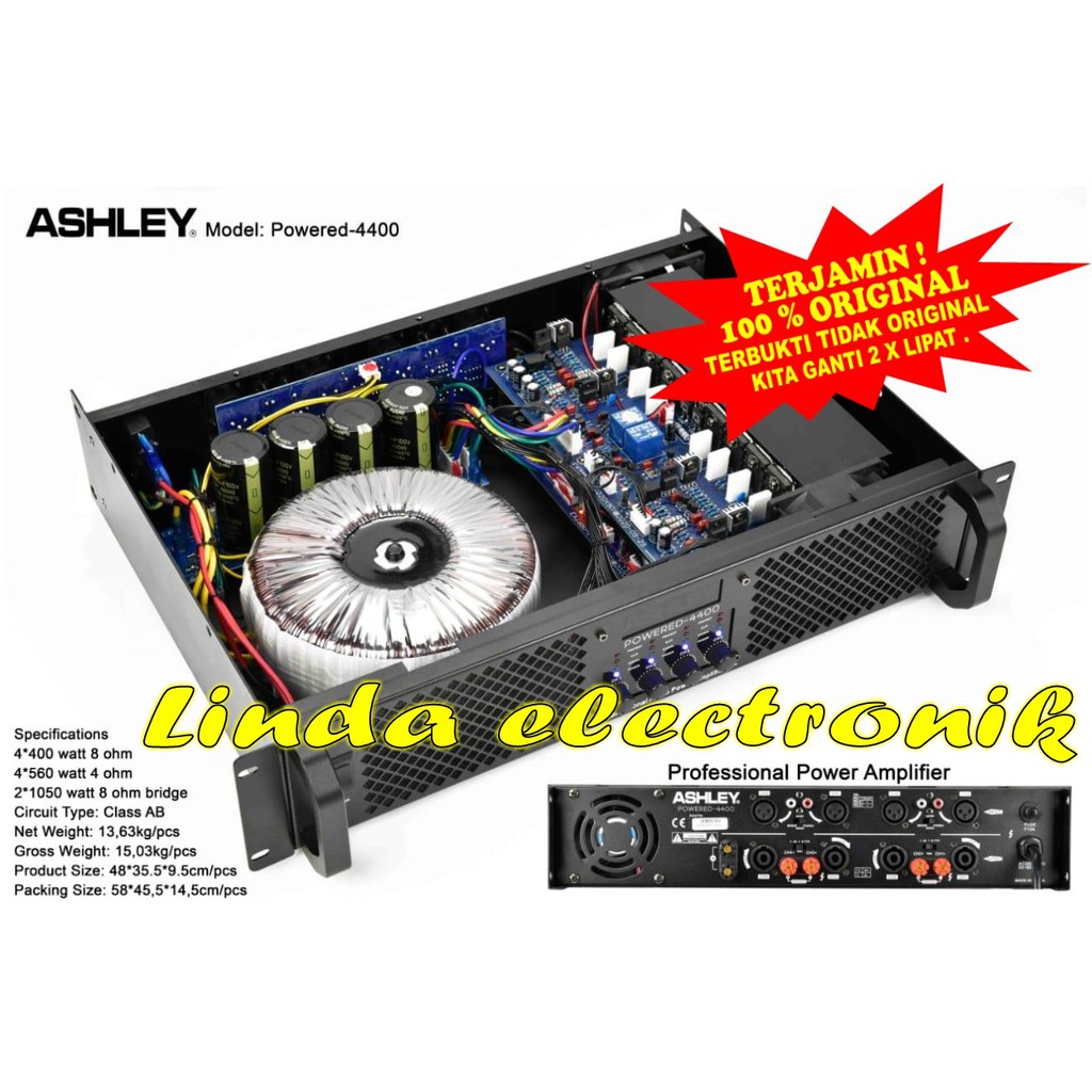 Jual POWER ASHLEY POWERED 4400 ORIGINAL 4 CHANNEL ASHLEY POWERED4400 ...