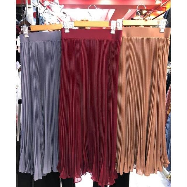 Jual ROK CHIFFON PLISKET BANGKOK (BOOKED) | Shopee Indonesia