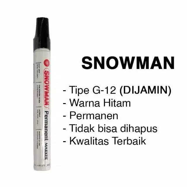 Jual SPIDOL SNOWMAN BLACK PERMANENT / SPIDOL SNOWMAN PERMANENT G-12 ...