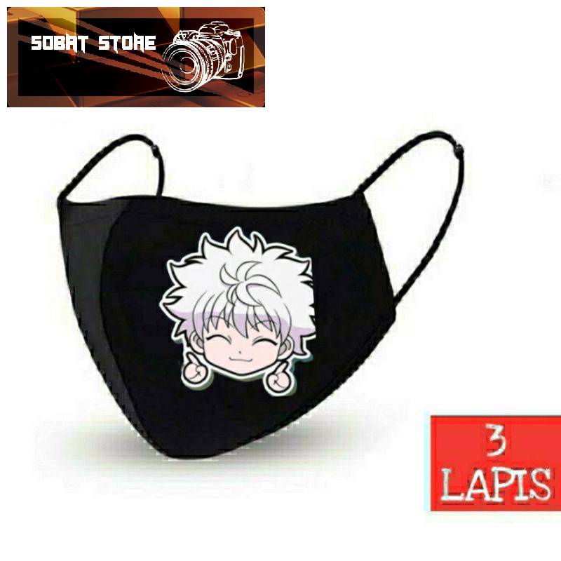 Jual Mask Gon Killua Cibi / Masker sablon cotton premium 30s - design ...
