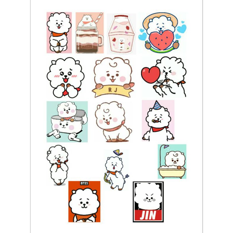 Jual STICKER PACK BT21 RJ BTS BANGTAN BOYS KPOP KOREA STICKER LAPTOP HP ...