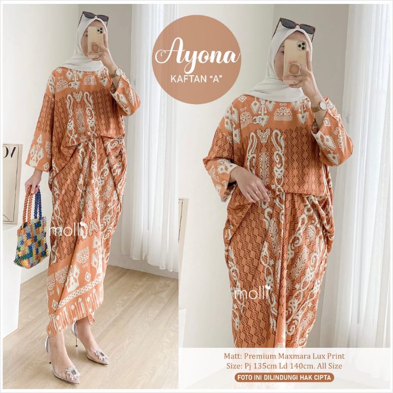Jual Ayona Kaftan By Molli Luksa Kaftan By Moela | Shopee Indonesia