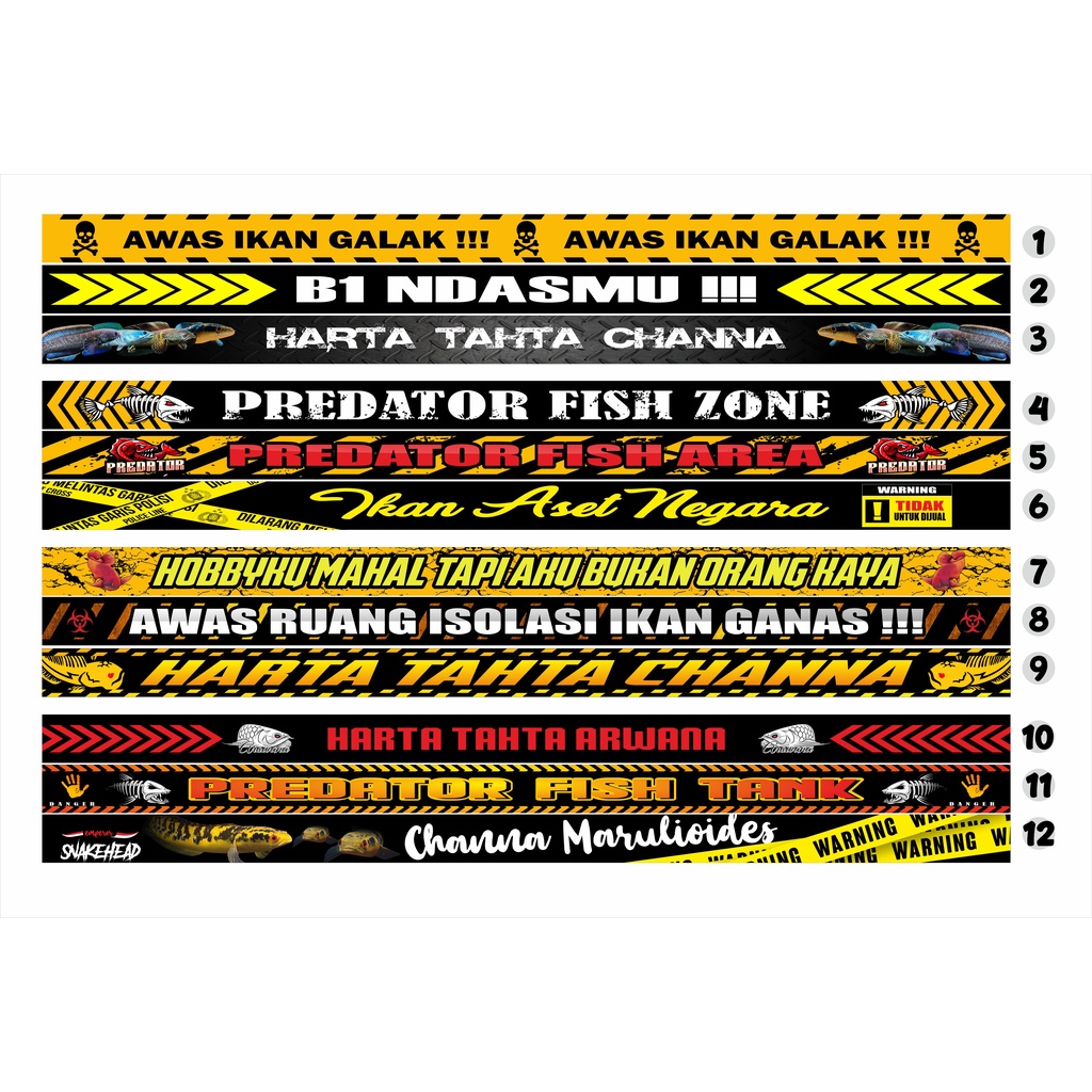 Jual BLACK EDITION Sticker aquarium sticker tank sticker iwak galak ...