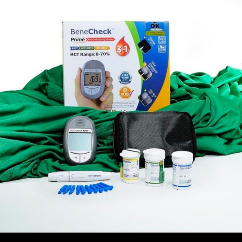 Jual PAKET BENECHECK 3 IN 1 PRIME KIT (GLUCOSE,CHOLESTROL,ASAM URAT ...