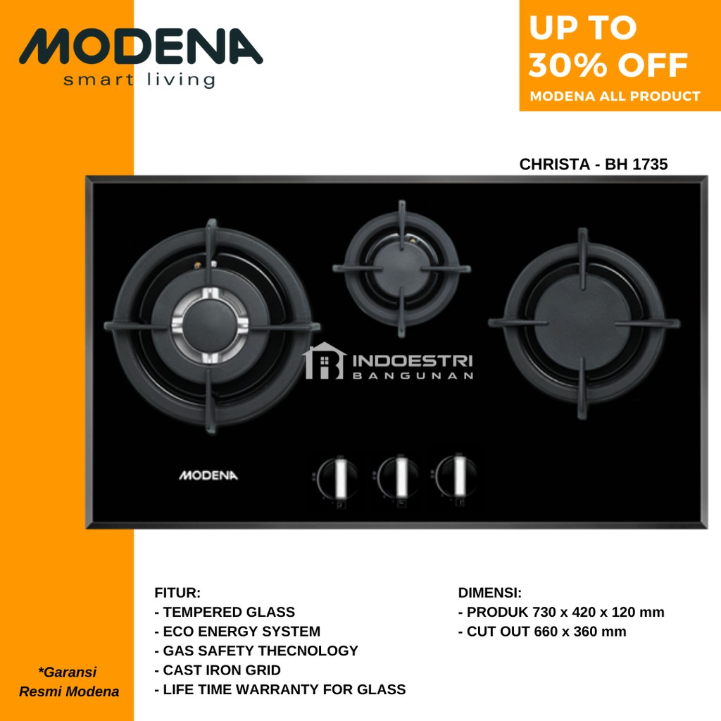 Ukuran Kompor Modena 3 Tungku Kompor Tanam: Apa Saja Kelebihan Dan