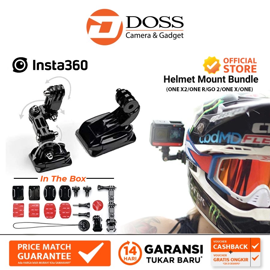 Jual Insta360 Helmet Mount Bundle Insta 360 ONE X2 ONE R GO 2 | Shopee ...